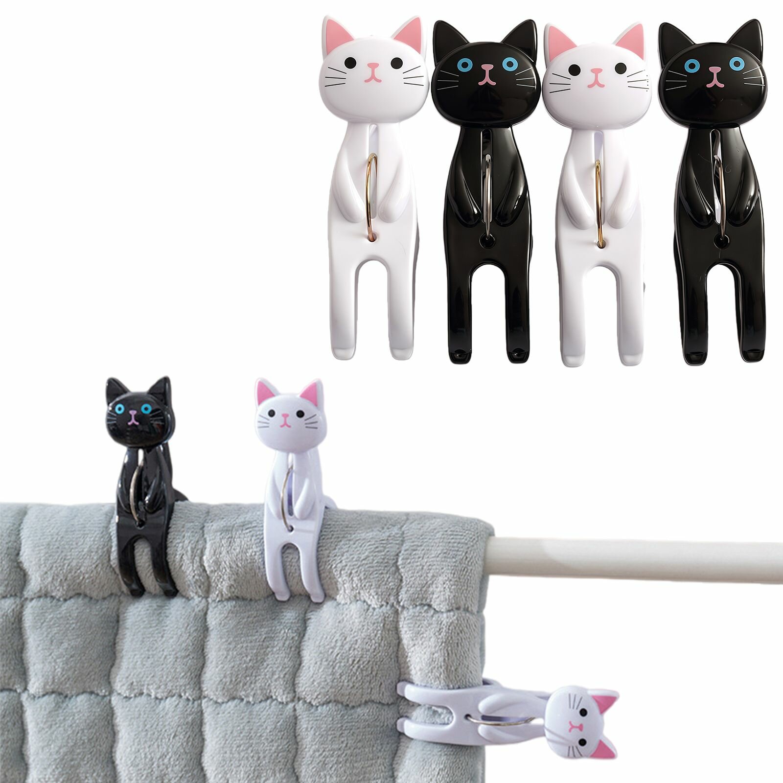 Бесследные пластиковые зажимы для постельного белья прищепки пляжных полотенец практичные в форме кошек