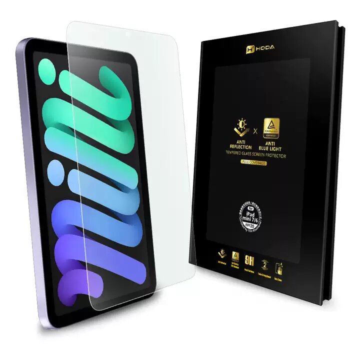 Защитное стекло для iPad mini 6 (8,3 дюйма) с двойной функцией: AR-антибликовое и сертифицированное TÜV RPF20 против
