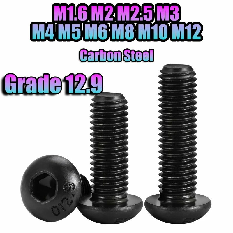 Винты с шестигранной и круглой головкой из углеродистой стали M1.6-M12 M4-50Pcs, 4mm