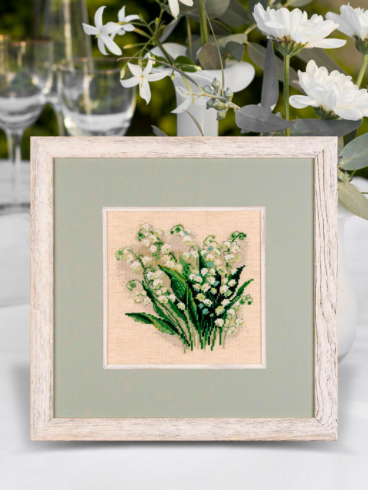 Набор для вышивания крестом Риолис, вышивка крестиком "Весенние ландыши", 20*20 см, 1497