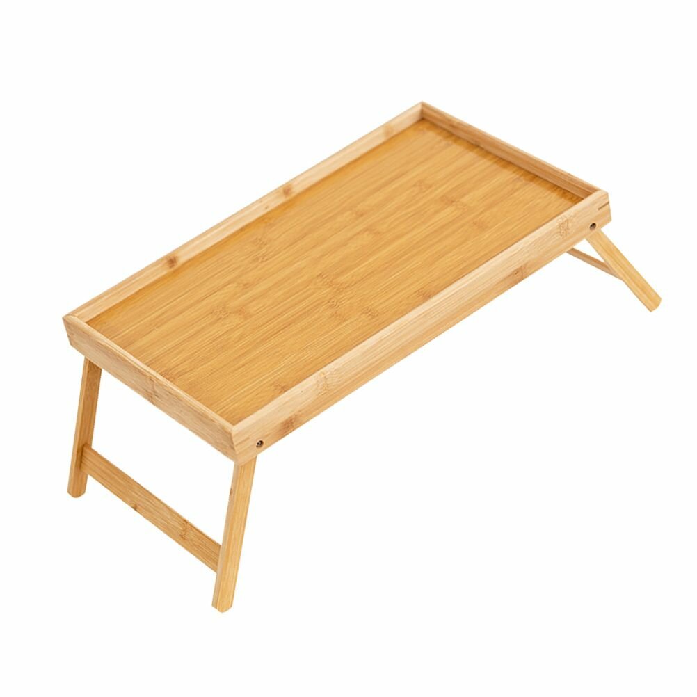 Складной бамбуковый мини-стол для подачи пищи и работы с ноутбуком