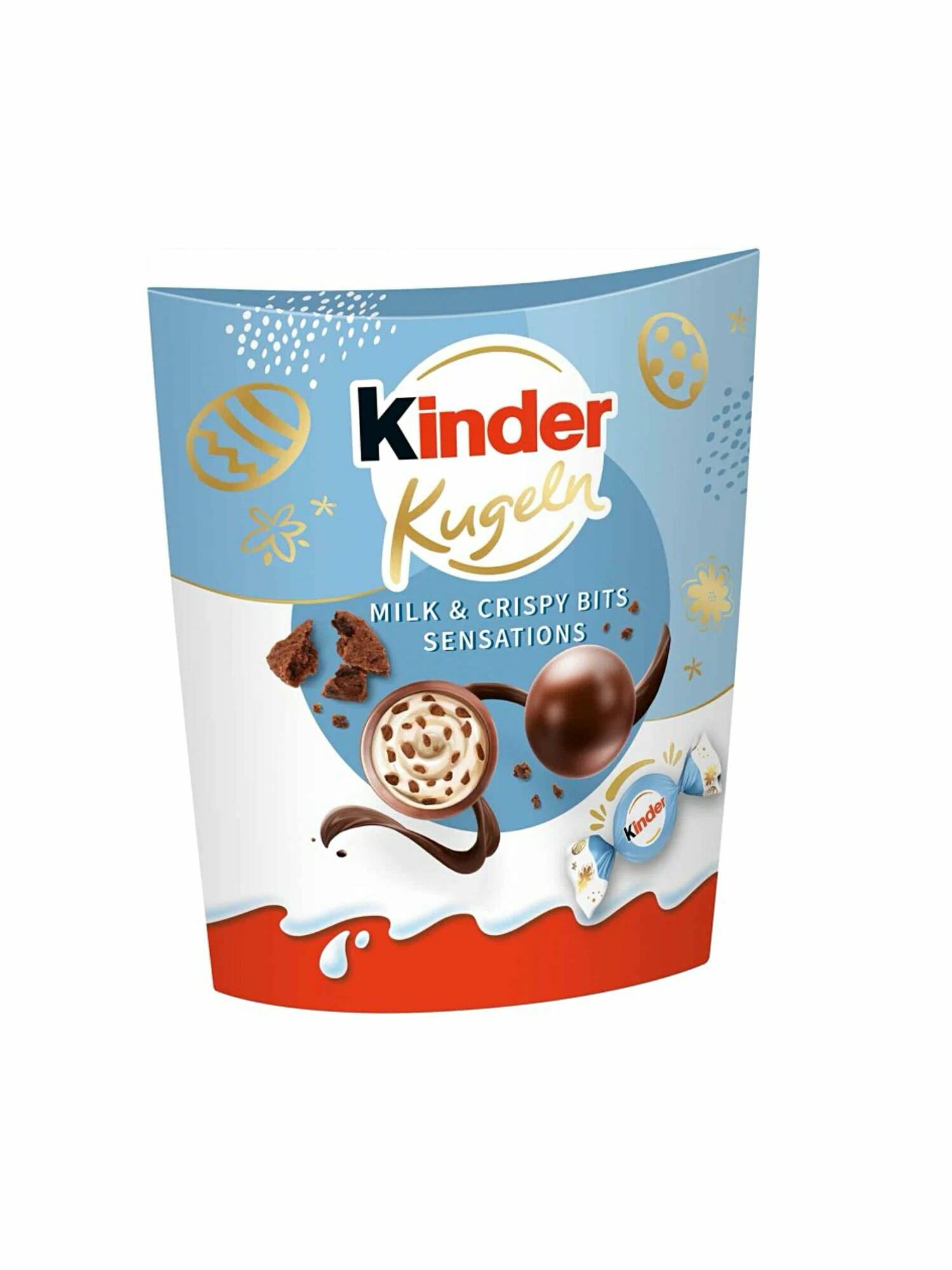 Шоколадные шарики Ferrero Kinder Christmas Kugeln Milk & Crispy Bits Sensations Хрустящие, 90 гр
