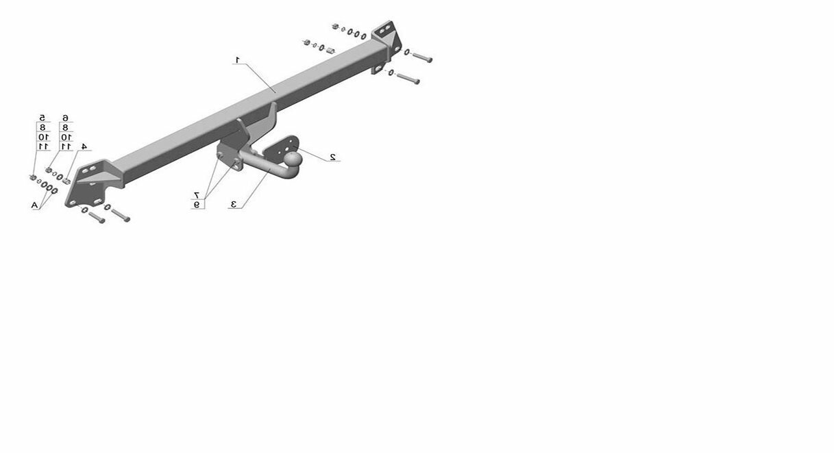 Фаркоп для Toyota Camry (2007-2011) (без электрики) (паспорт и сертификат) AvtoS. TY17
