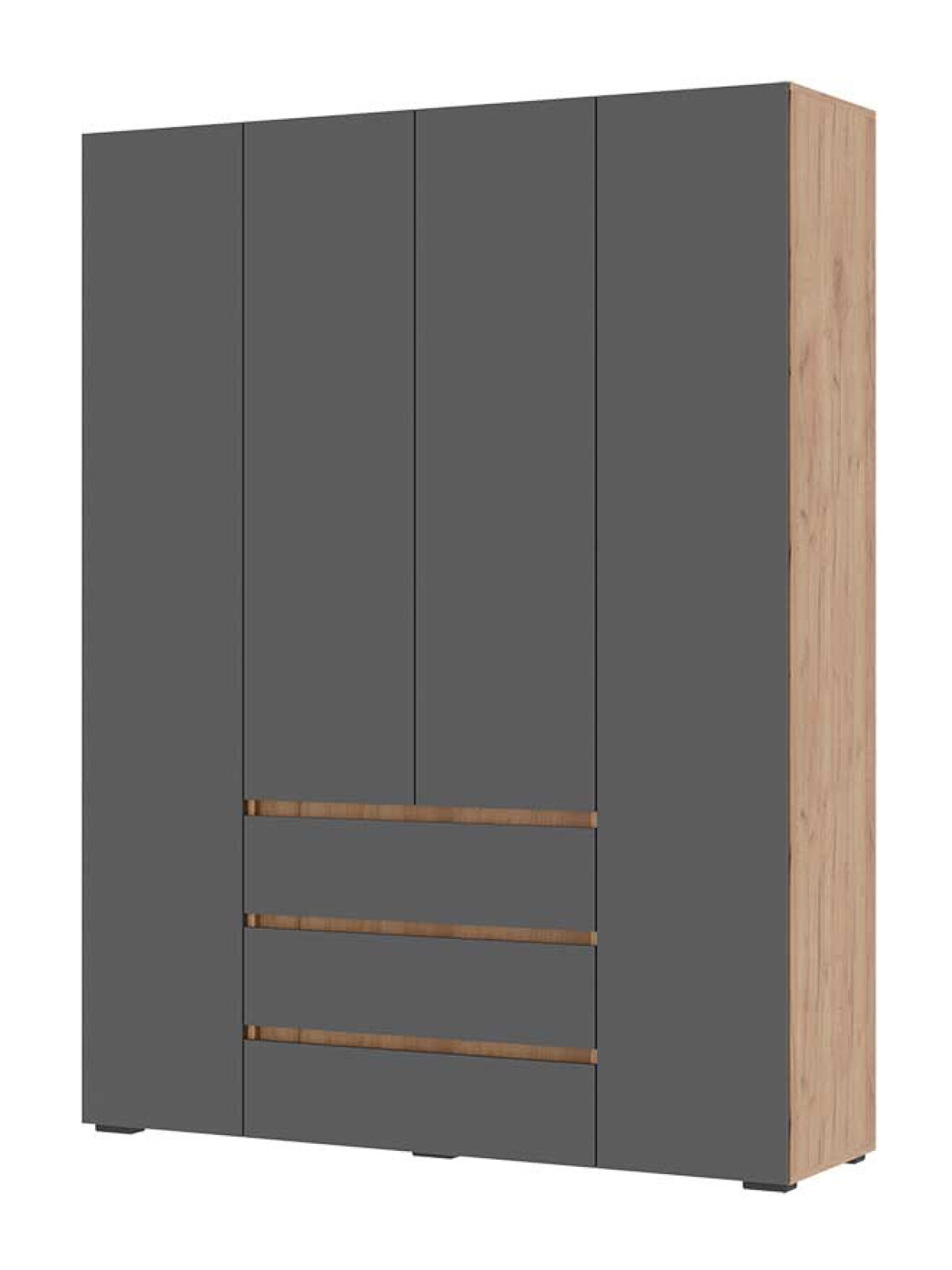 Шкаф 4-х створчатый "Хелен ШК 05" графит Huge Mebel. Ширина 1600 Высота 2100. Шкафы распашные