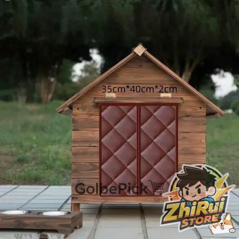 Шторка для будки утепленная, двойная защита от ветра и холода, коричневый цвет, для тепла и комфорта собаки зимой.