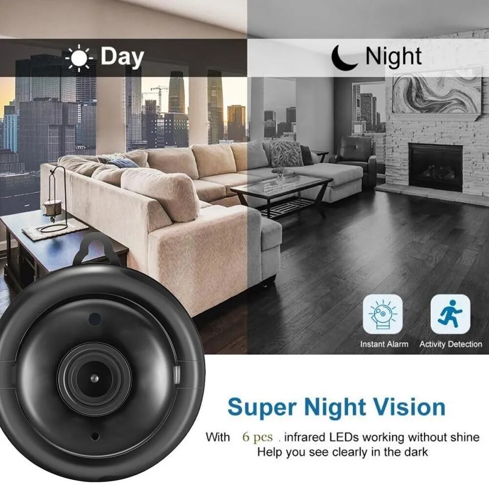 Milochic V380 Mini Wi-Fi IP-камера 1080P HD Беспроводная камера безопасности Двусторонняя аудиосистема обнаружения движения — фото 1