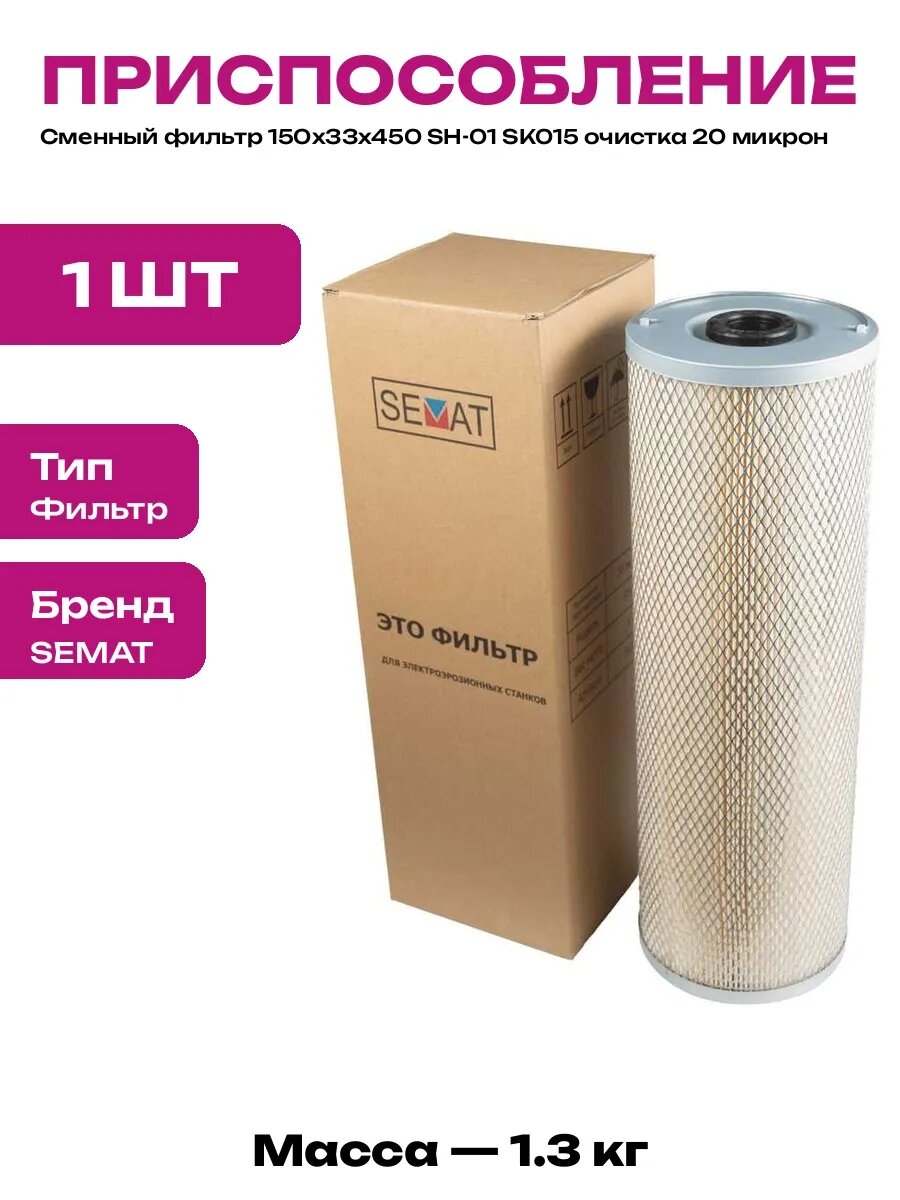 Защитный фильтр 150x33x450 SH-01 20 микрон SK015 в сборе