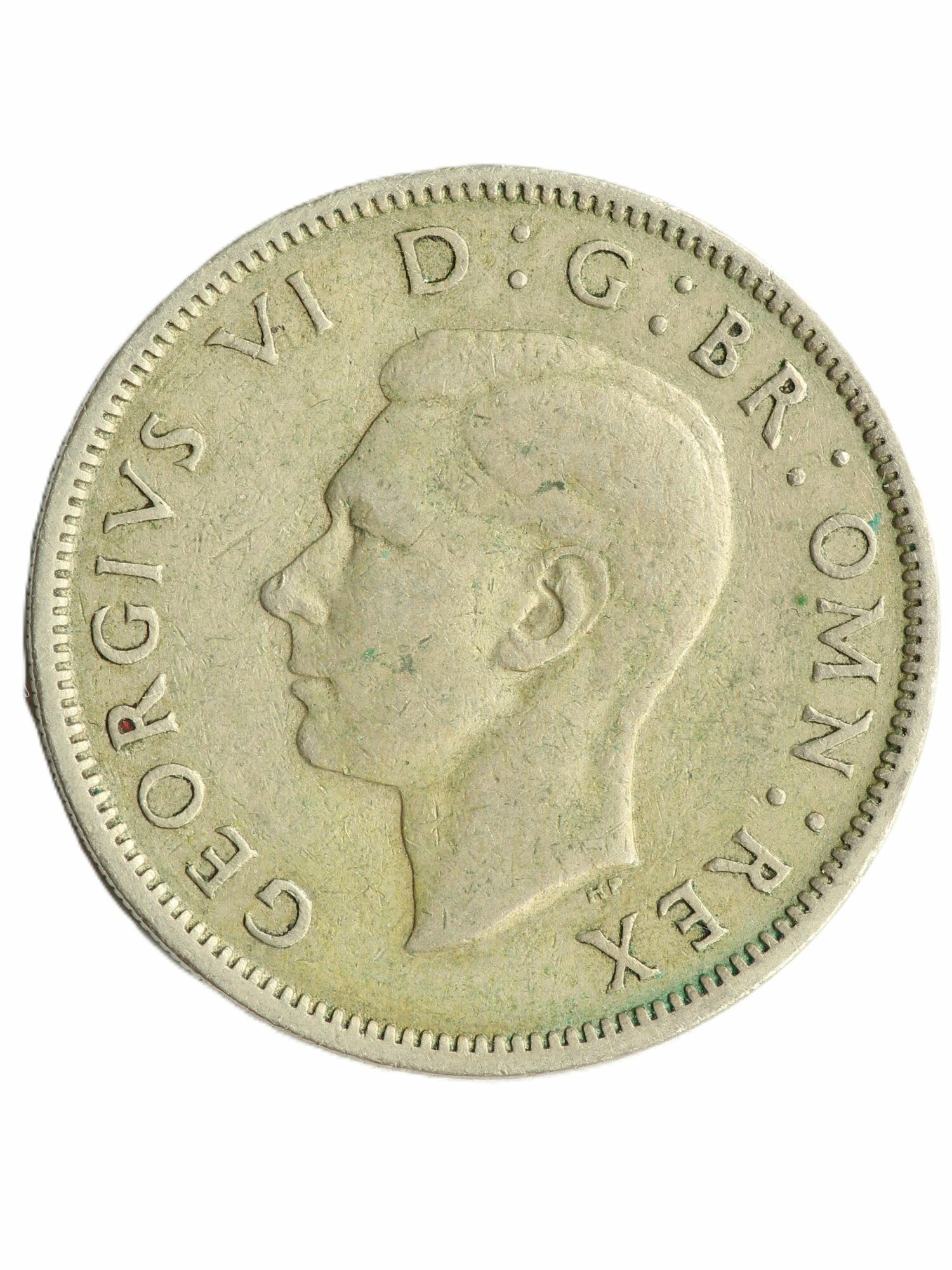 Подлинная монета Великобритания 2 шиллинга (флорин) 1947 года медно-никелевый сплав