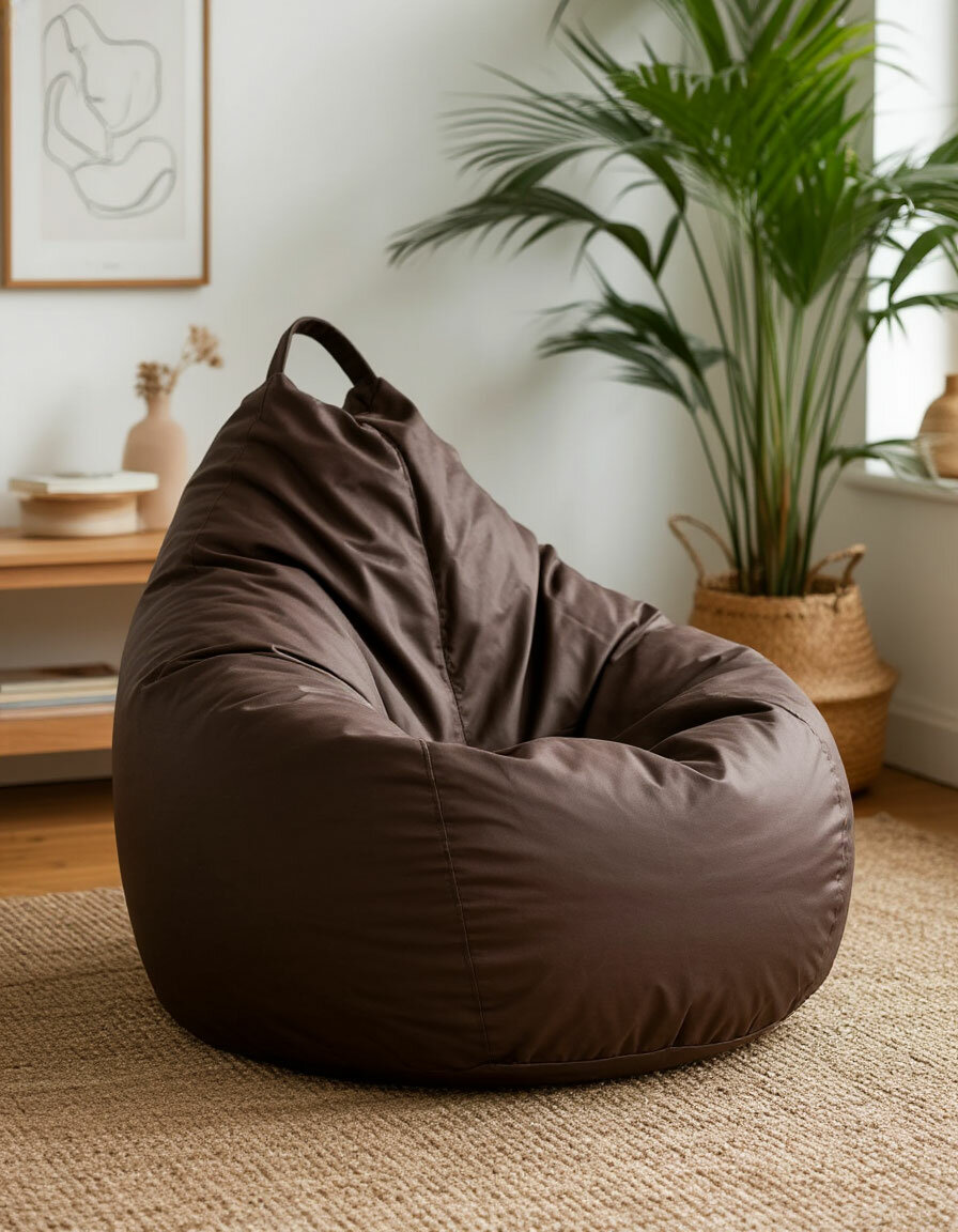Мир Пуффов Кресло-мешок «Груша» размер- XXXXL, Коричневый оксфорд , с ручкой для переноски