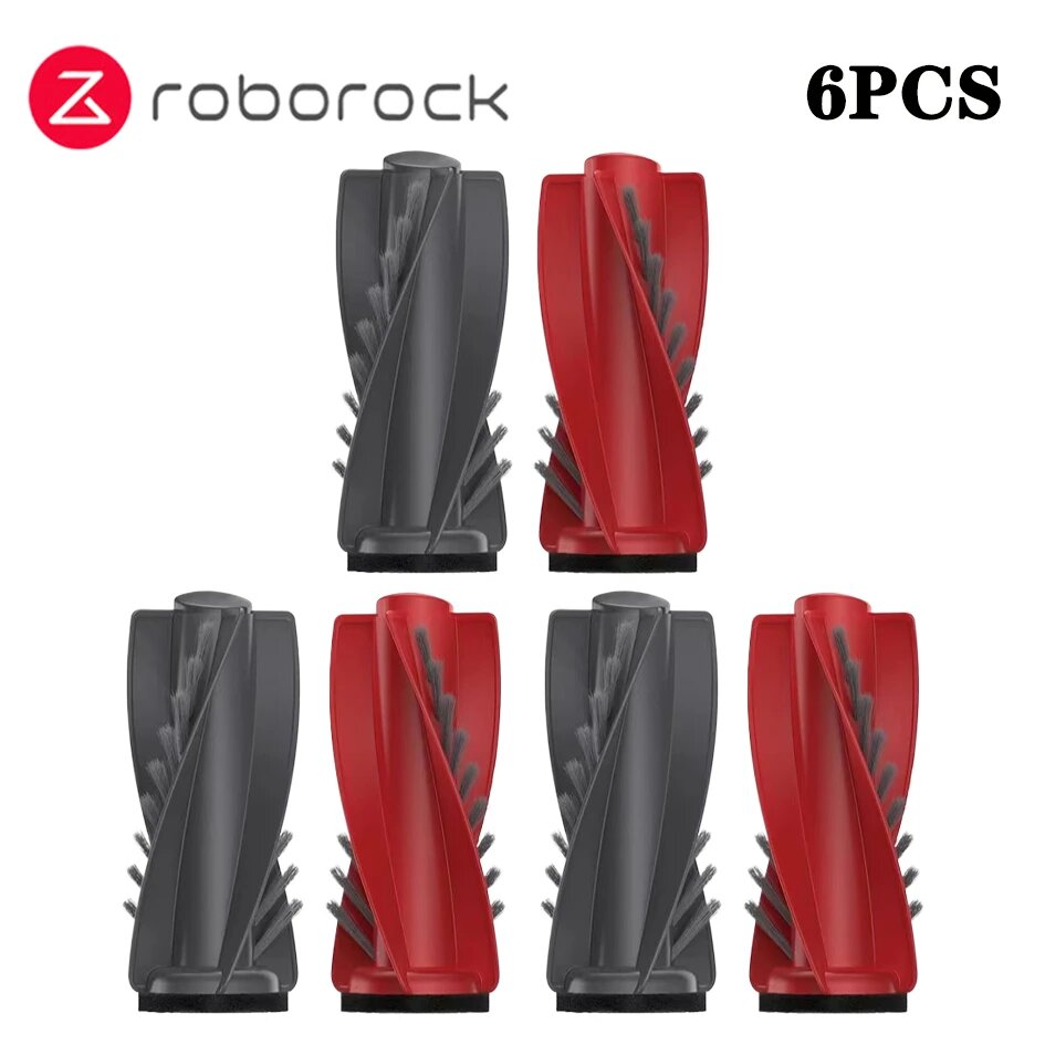 6шт Щетки Roborock Saros 10R, Красный/Светло-желтый