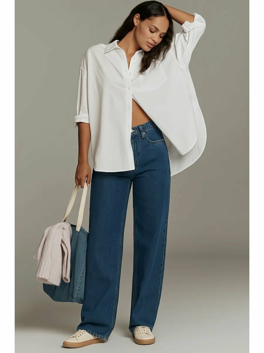 Джинсы широкие для женщин 