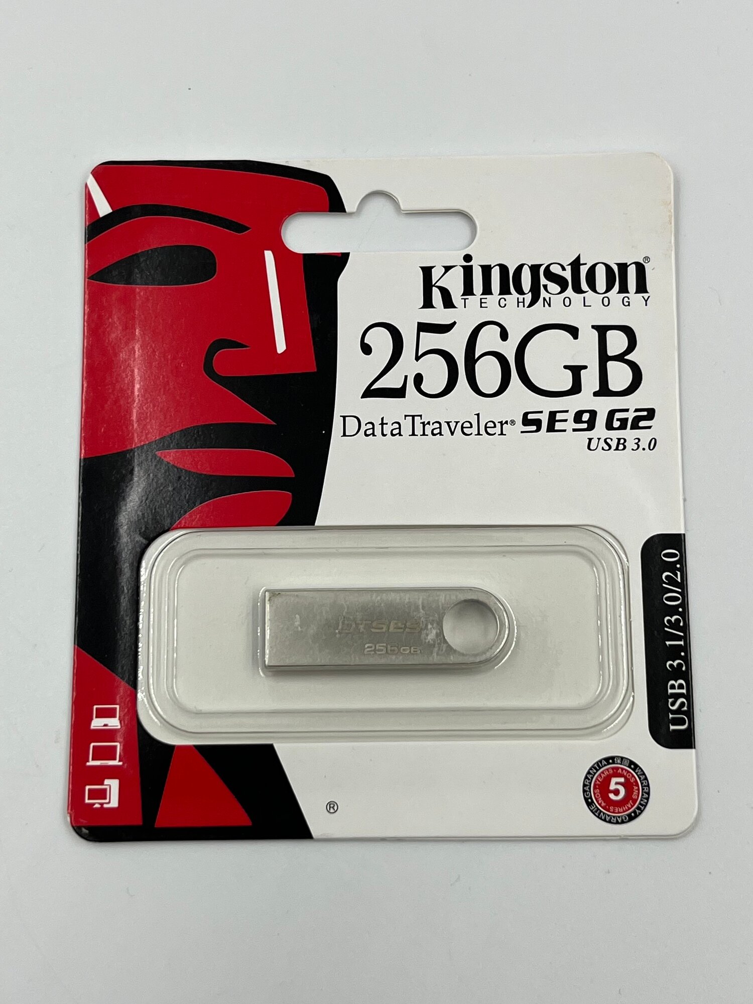 Флешка Kingston "DataTraveler SE9", 256 ГБ, USB 3.0, металлический корпус