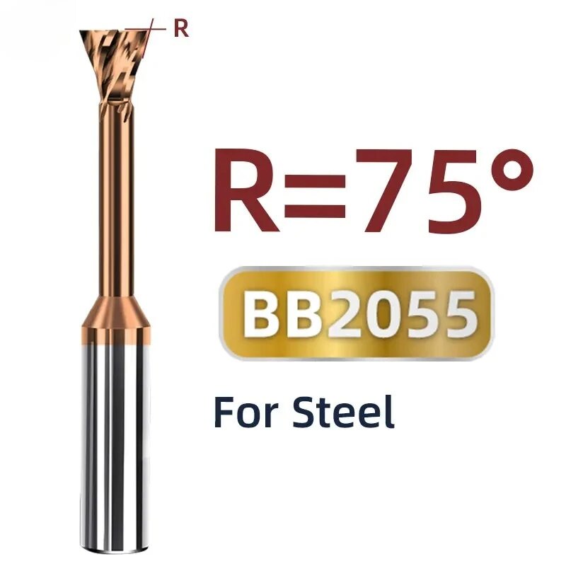 Фреза SIQICNC ласточкин хвост 4 флейты 1-20 мм 75Degree-BB2055, 16x65L