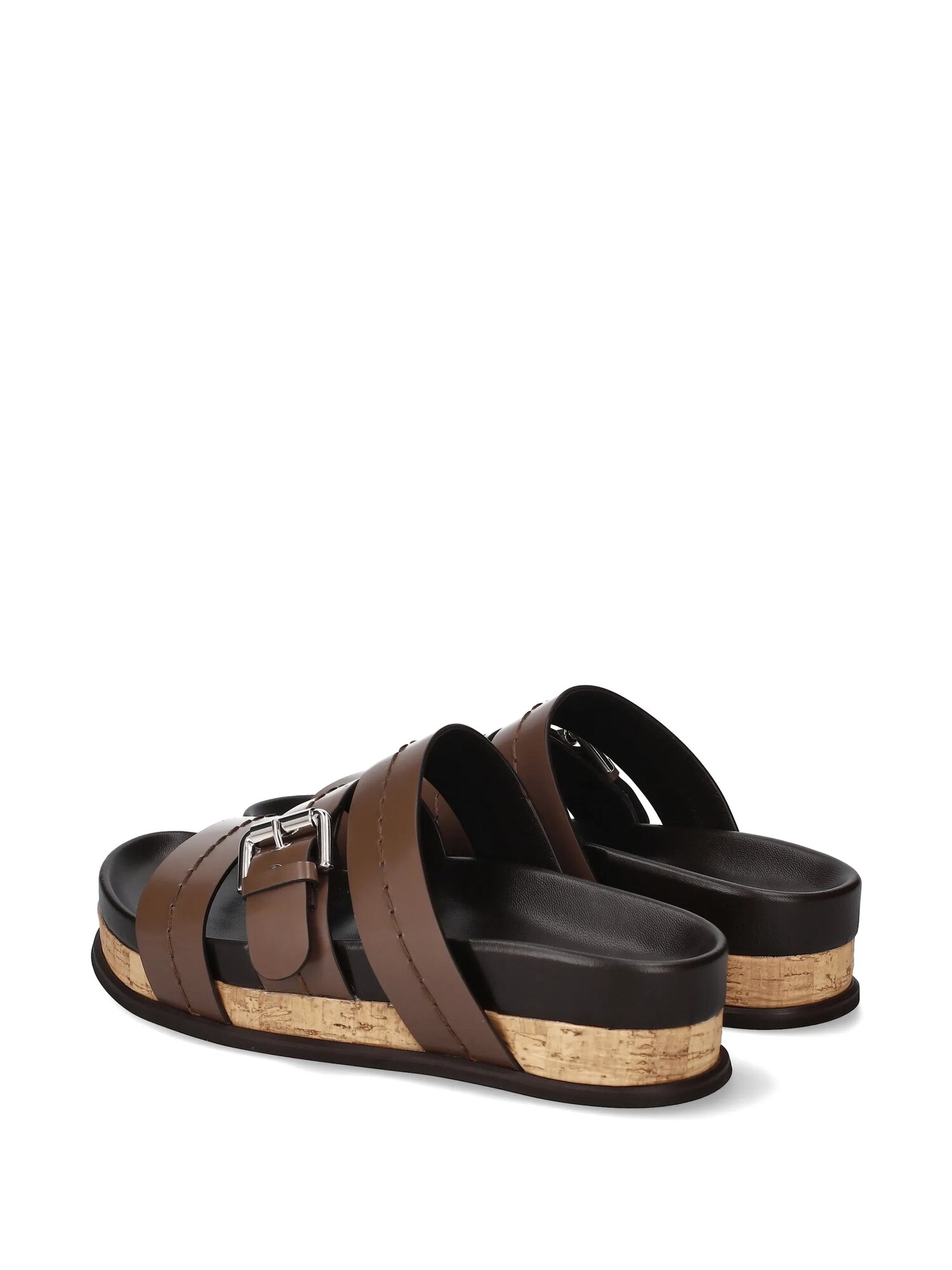 Босоножки PREMIATA Buckle leather flat sandals, размер 38 EU, коричневый — фото 1