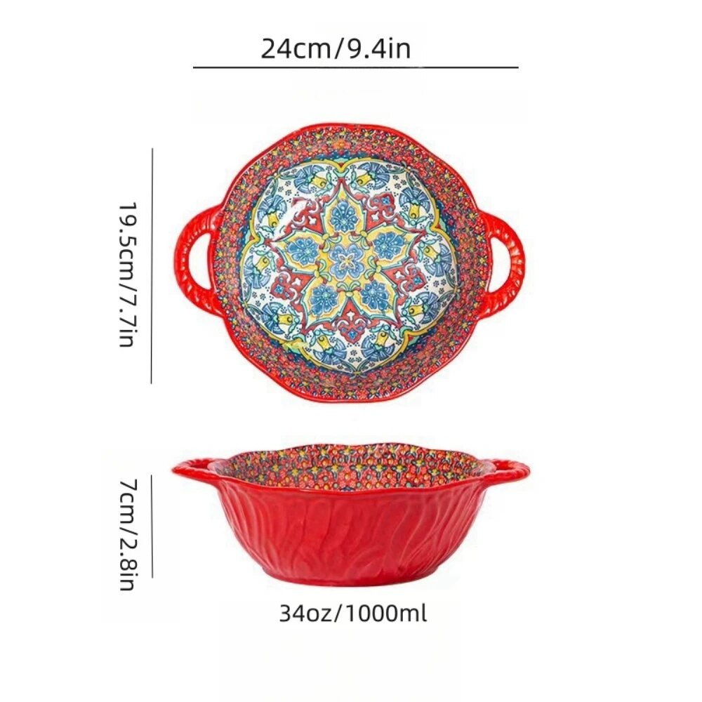 Керамическая суповая миска Bohemia U627 red amphora bowl