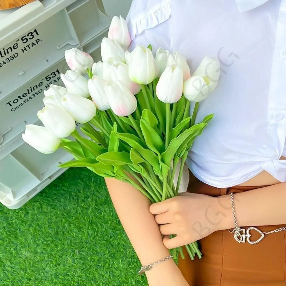 Стабилизированные цветы Тюльпан, 34 см, 10 шт