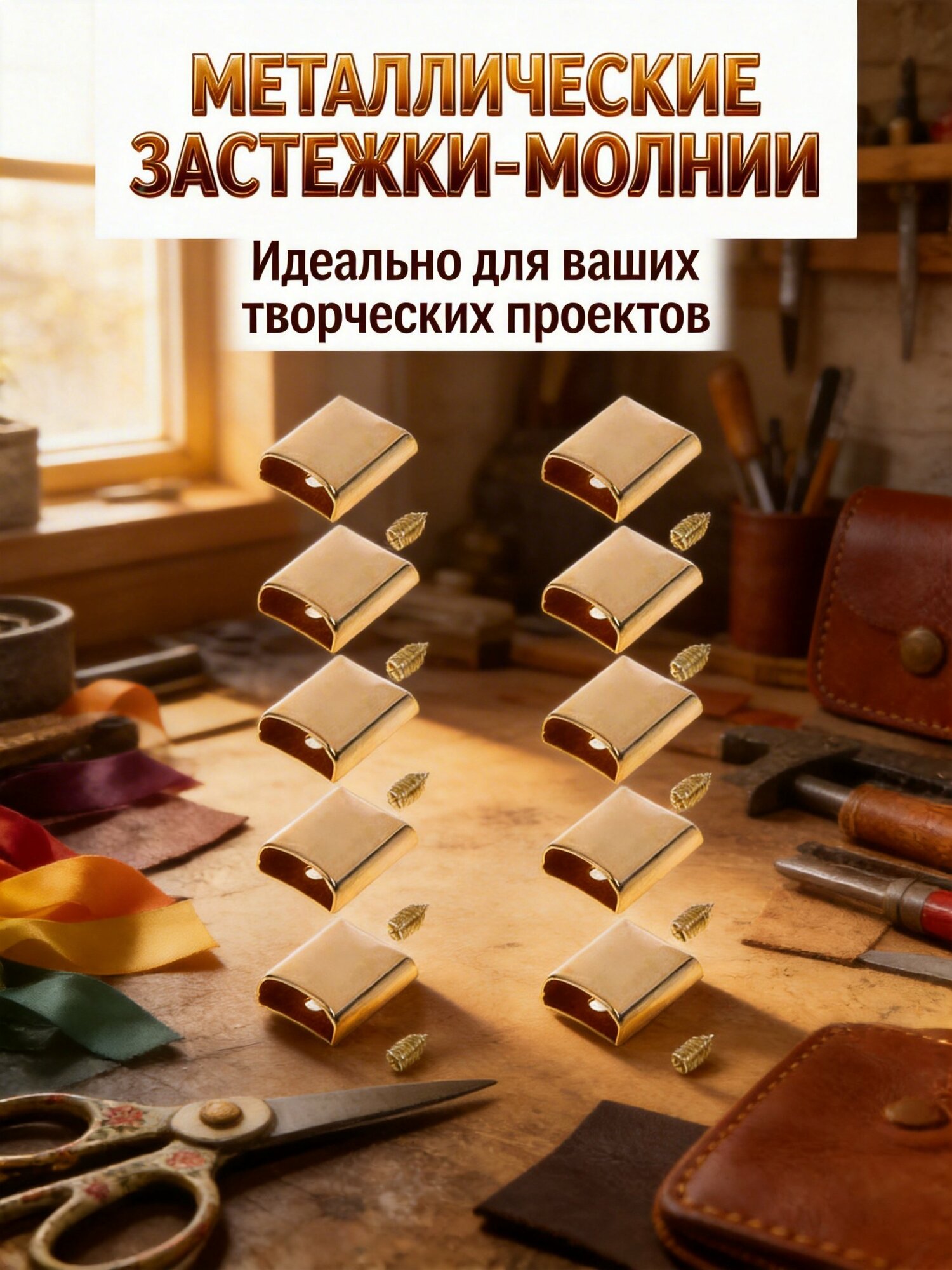Металлические застежки-молнии 10 шт, хвостовые зажимы и стопорная заглушка T для фурнитуры сумок и аксессуаров для рукоделия
