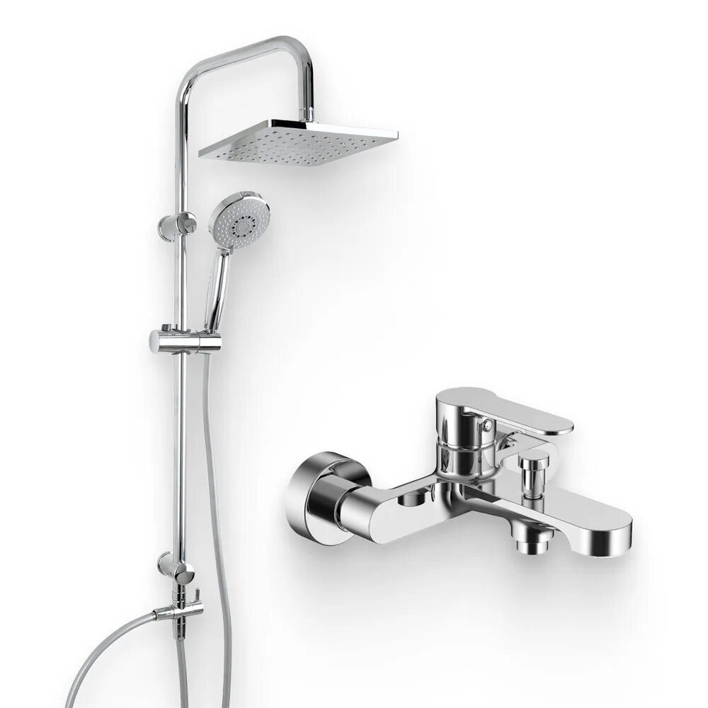 Душевой комплект Смеситель Aquanet Passion AF300-20С, хром / Стойка S