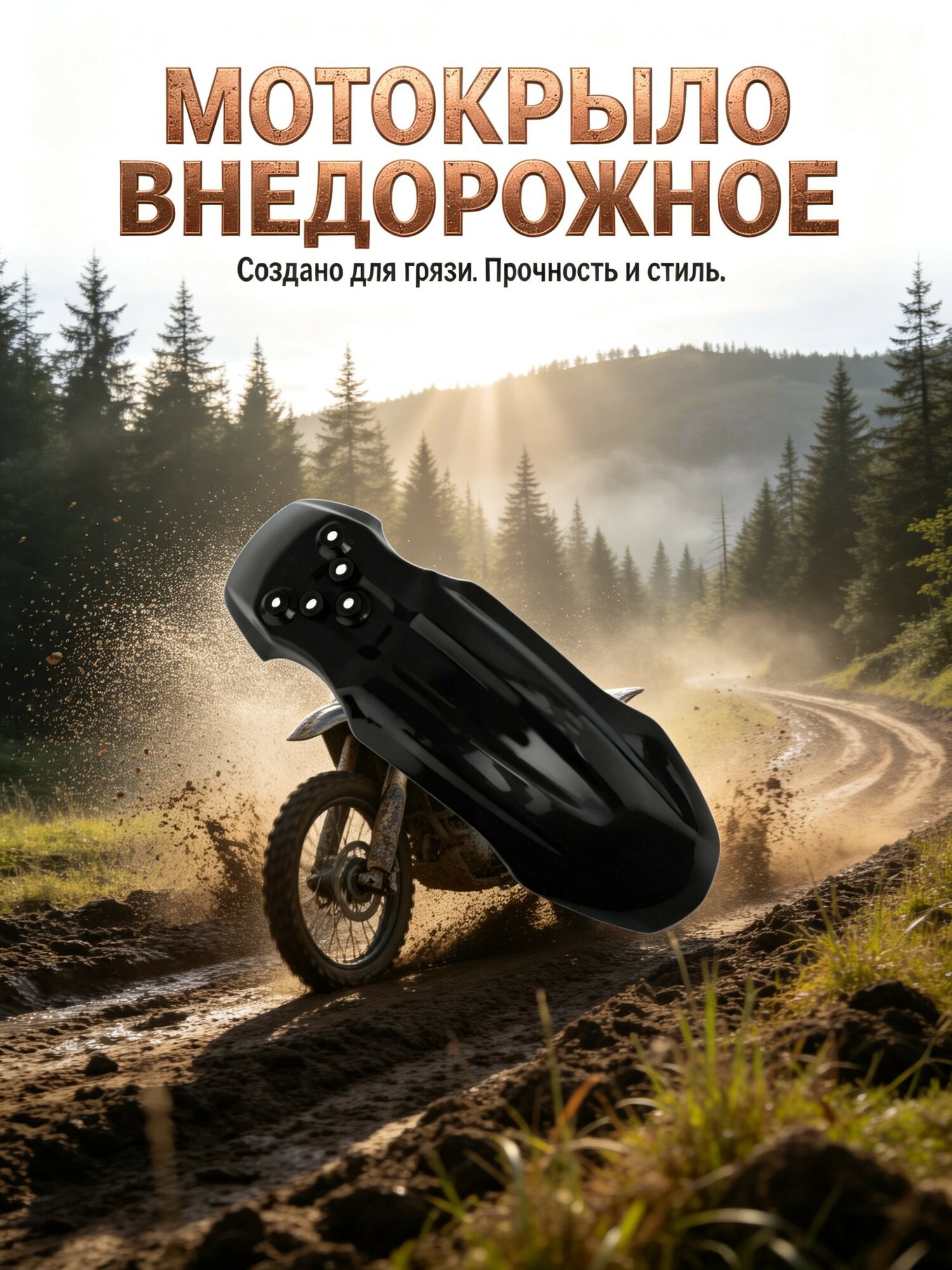Переднее пластиковое крыло для внедорожного мотоцикла, брызговик черного цвета для защиты от грязи и брызг