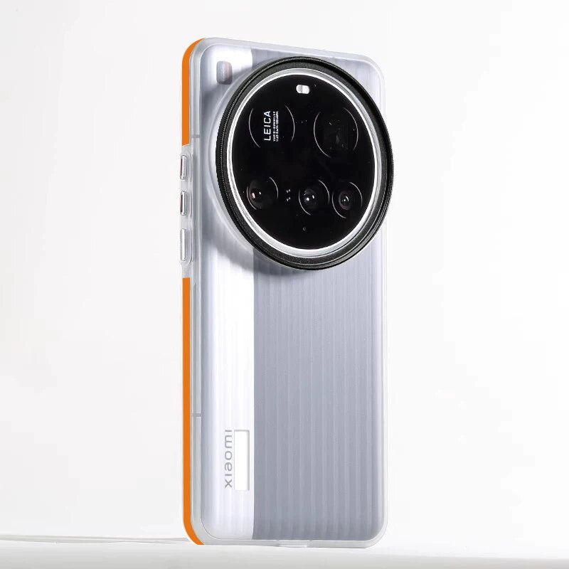 Классический фильтр для Xiaomi 15 Ultra, оранжевый черный ободок, без магнитного крепления, совместимый аксессуар