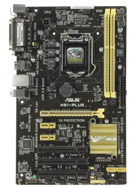 Материнская плата Asus H81-PLUS (LGA 1150, Intel H81, 2xDDR3, 1xPCI-E 16x, 2xPCI-E 1x, ATX)