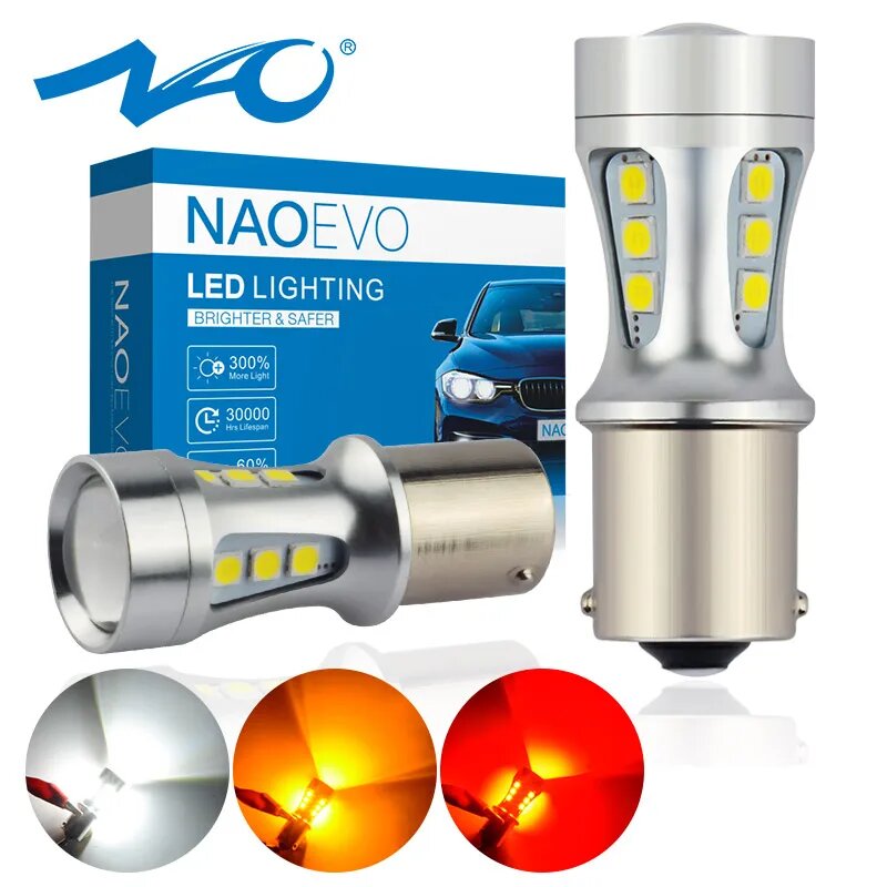 Светодиодный стоп-сигнал NAO P21W BAY15D Red 1300Lm 6000K
