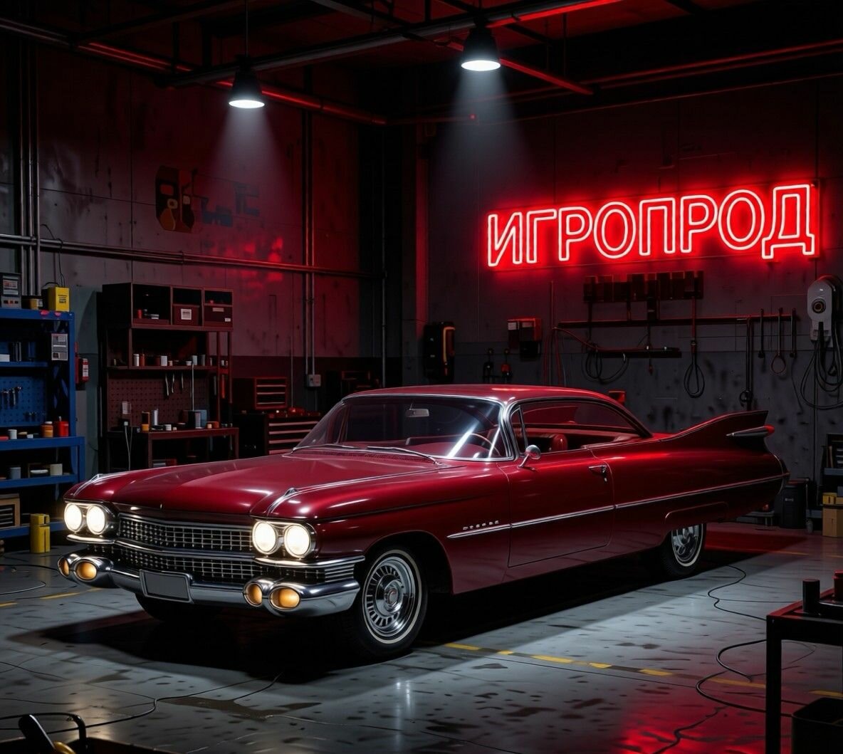 Машинка металлическая инерционная модель Cadillac Coupe Deville 1959 (Кадиллак Купе Девиль 1959) Детская игрушка / Масштаб 1:24