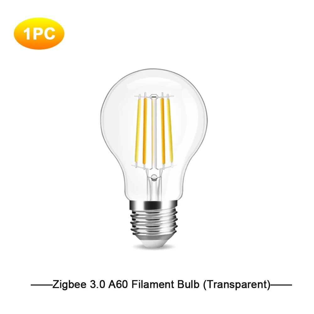 Светодиодная лампа Gledopto Zigbee 3.0 A60 Transparent 1PC
