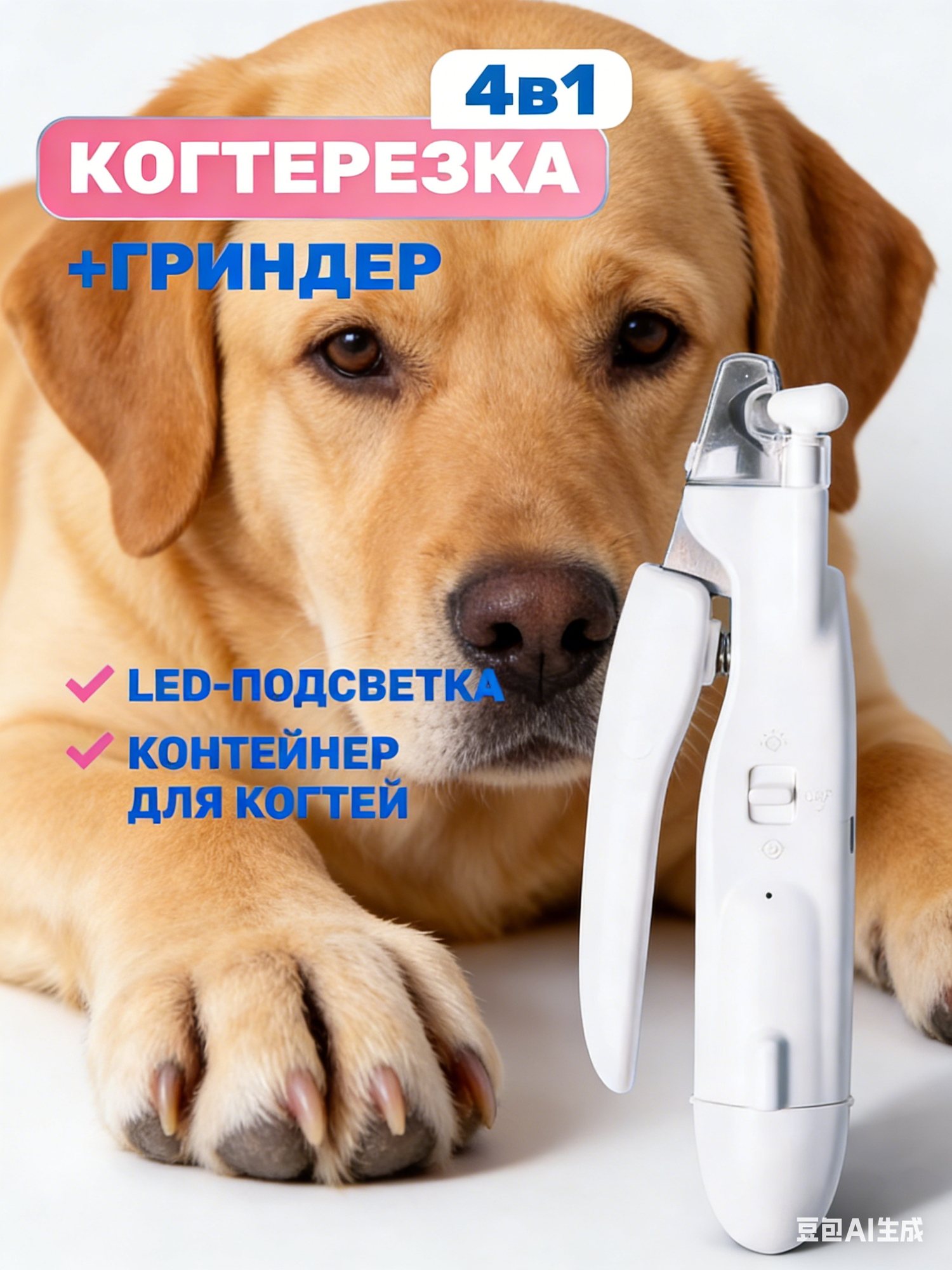 Безопасные когтерезки для собак с ограничителем и подсветкой