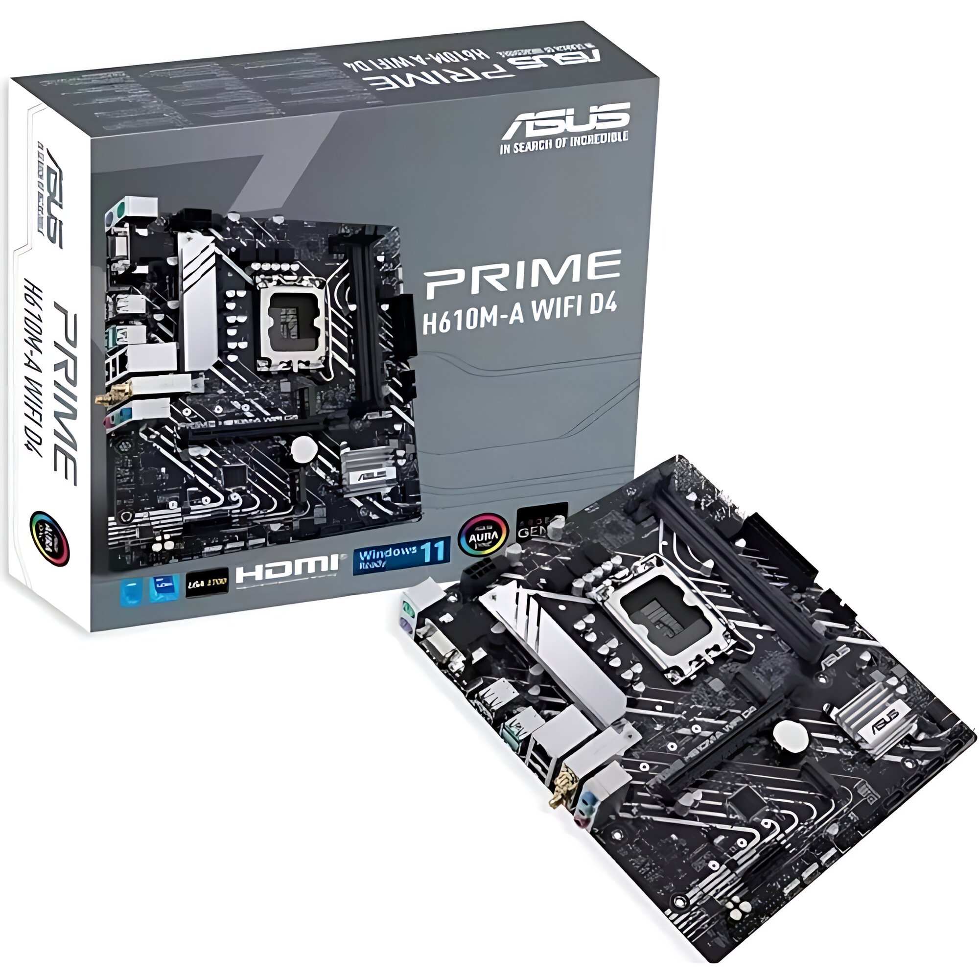 Материнская плата ASUS PRIME H610M-A WIFI D4 (LGA1700/H610/2xDDR4/PCI-Ex16/2xM.2/SB7.1/Wi-Fi/BT/GLAN/DP/HDMI/D-Sub/mATX)