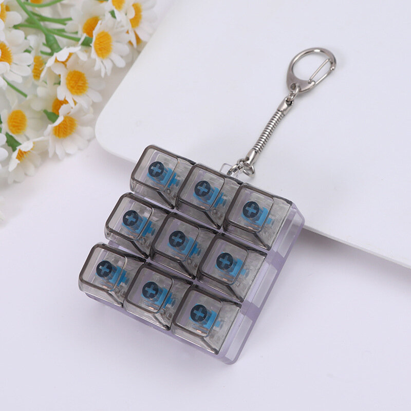 Декомпрессионная игрушка keycap tester с 9 клавишами, чёрный прозрачная нижняя оболочка