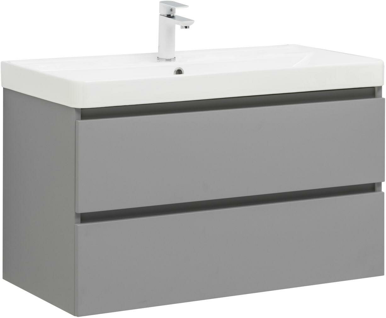 Тумба с раковиной Aquanet Вега 2.0 90 344748 подвесная цвет Мисти грин