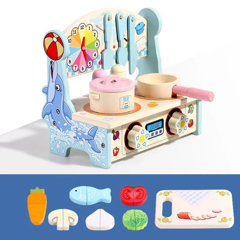 Деревянные игрушки, игрушки для газовой плиты, детские ролевые игры, Форма дельфина