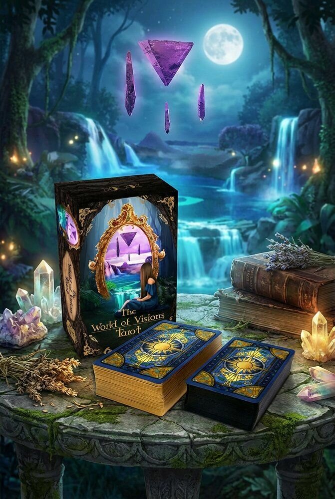 Карты Таро The World of Visions Tarot 12cm, Taroteca / Мир Видений 12 см золотой срез 63820