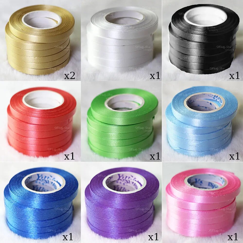 10 метров атласной ленты для шаров, Mixed Color