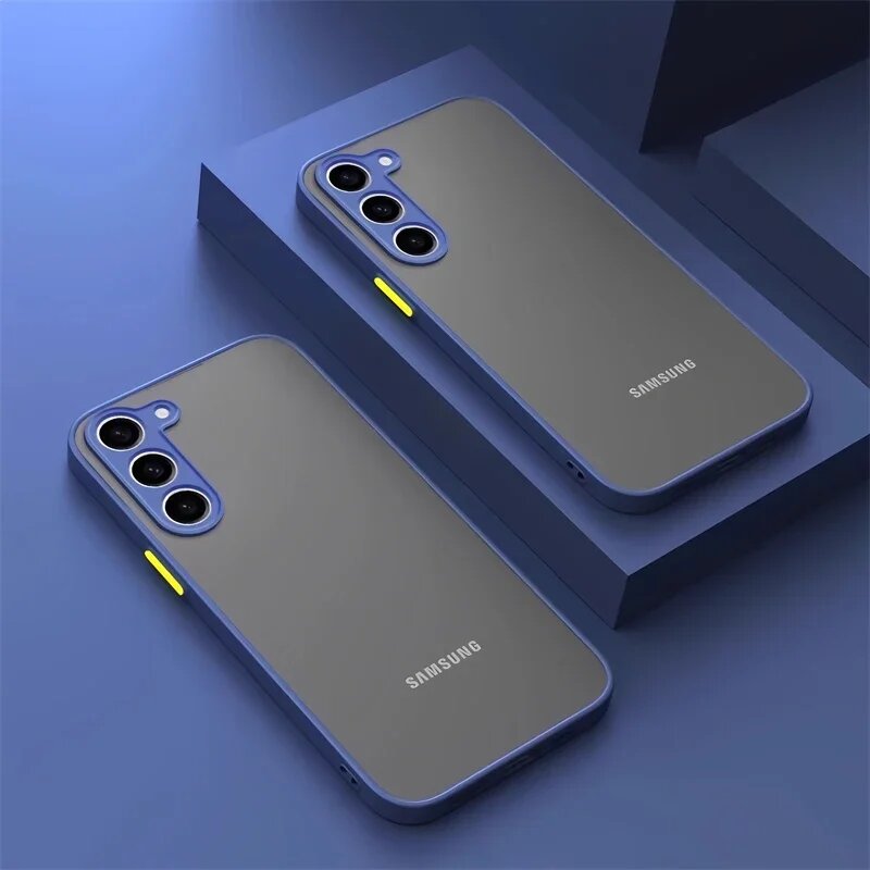 Роскошный прозрачный матовый чехол для Samsung Galaxy S26 S25 Edge S24 S23 Синий, Dark Blue, For S24