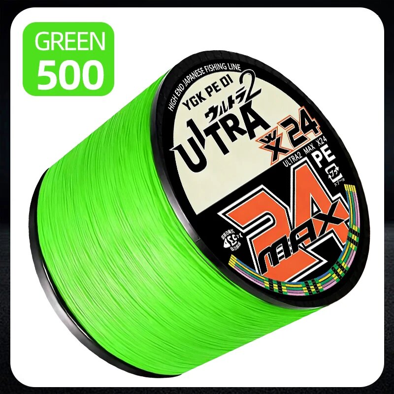 YGK Ultra X24, плетеная леска, 2.0, Green 500м