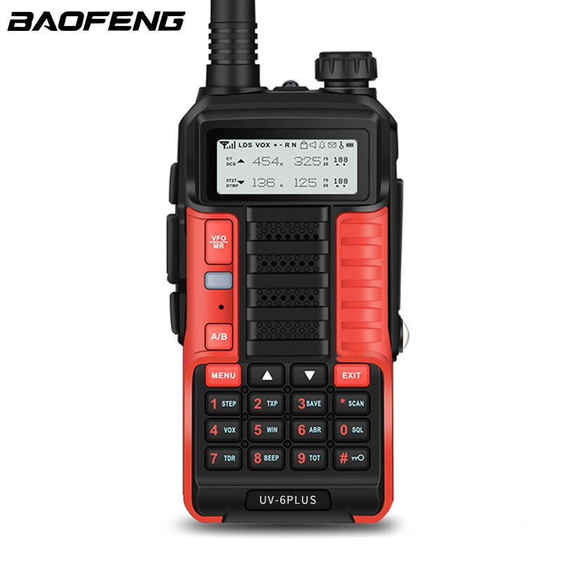 UV-6 Plus Обновленная Мощная Радиостанция с Красным Цветом и USB Зарядкой