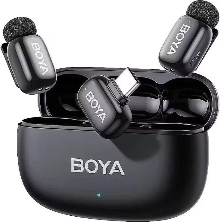 Радиосистема BOYA "Mini 2-01", черный, электретный, петличный/портативный