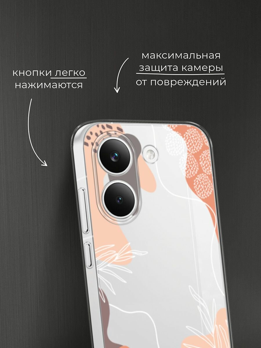 Чехол на Poco X8 Pro / Поко X8 Про с принтом Нюдовые тона, прозрачный — фото 1