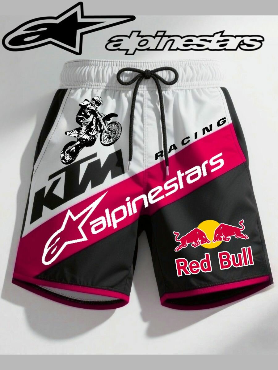Мотоциклетные шорты Alpinestars KTM — летние мотошорты для бездорожья MX XC DH MTB с вентиляцией и простым стилем