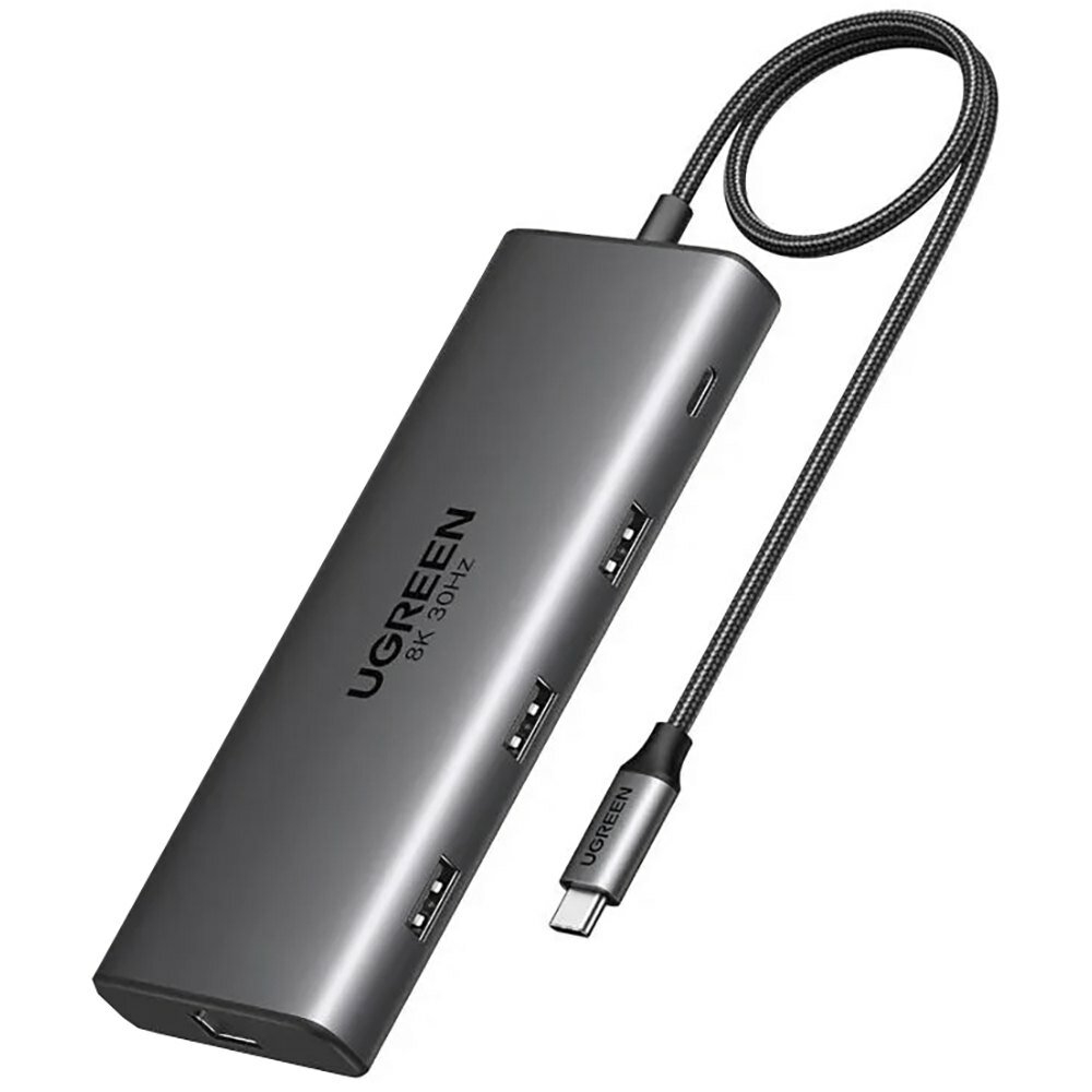 USB-разветвитель Ugreen CM639 Revodok Pro 10 в 1 серый (15534)