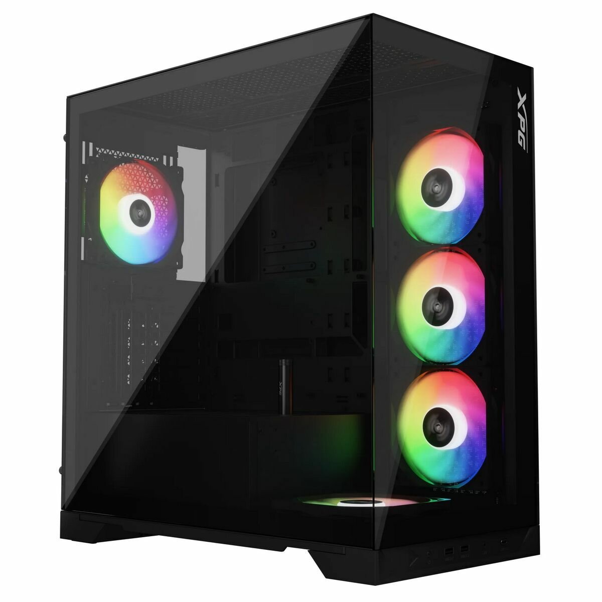 Корпус для ПК черный, игровой, ATX/Mini-ITX, XPG INVADER, INVADERXMT-BKCWW, закаленное стекло, без БП