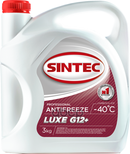 Жидкость охлаждающая Antifreeze Luxe G12+, красная, 3кг. SINTEC арт. 990464