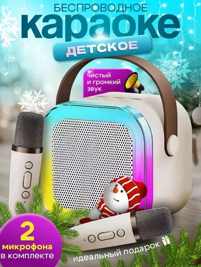 Караоке колонка с двумя микрофонами