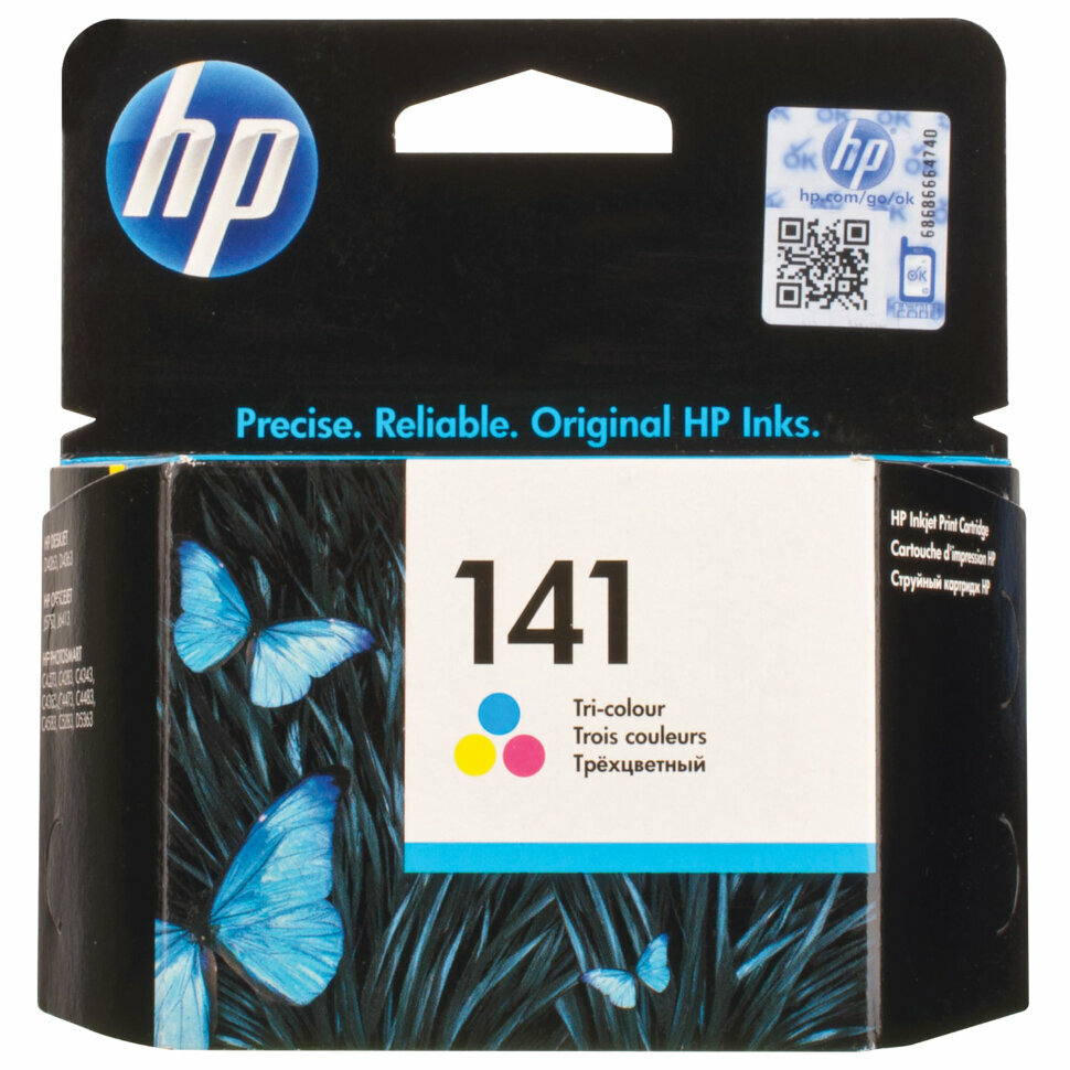 Картридж струйный HP (CB337HE) DJ C4283/C5283/D5363/Officejet J5783 и др, №141, цветной, оригинальный, 360570