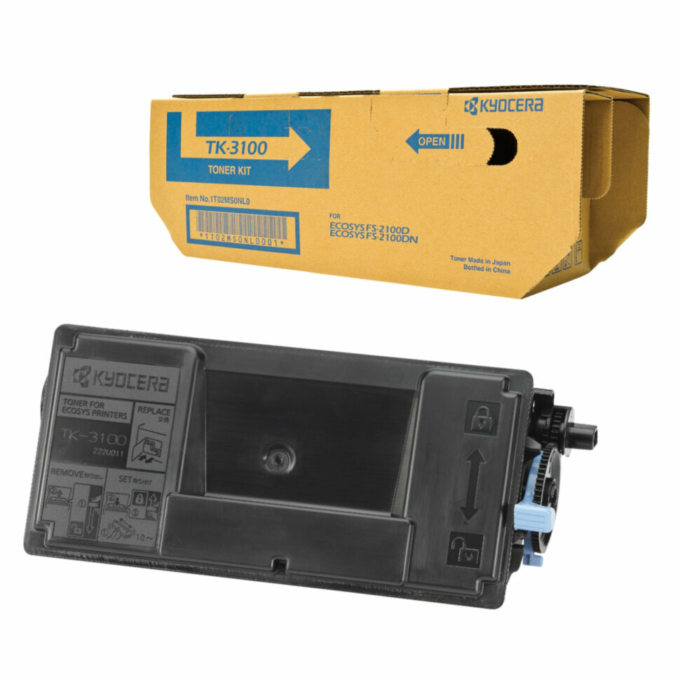 Тонер-картридж KYOCERA (TK-3100) FS2100D/DN/M3040DN/M3540DN, оригинальный, ресурс 12500 стр, 1T02MS0NL0, 320597