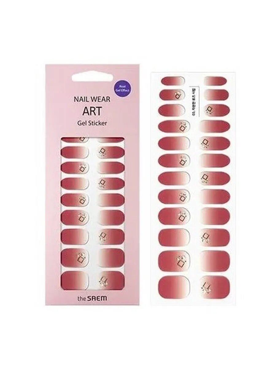 Наклейки для ногтей The Saem "Nail Wear Art Gel Sticker", 03, красные