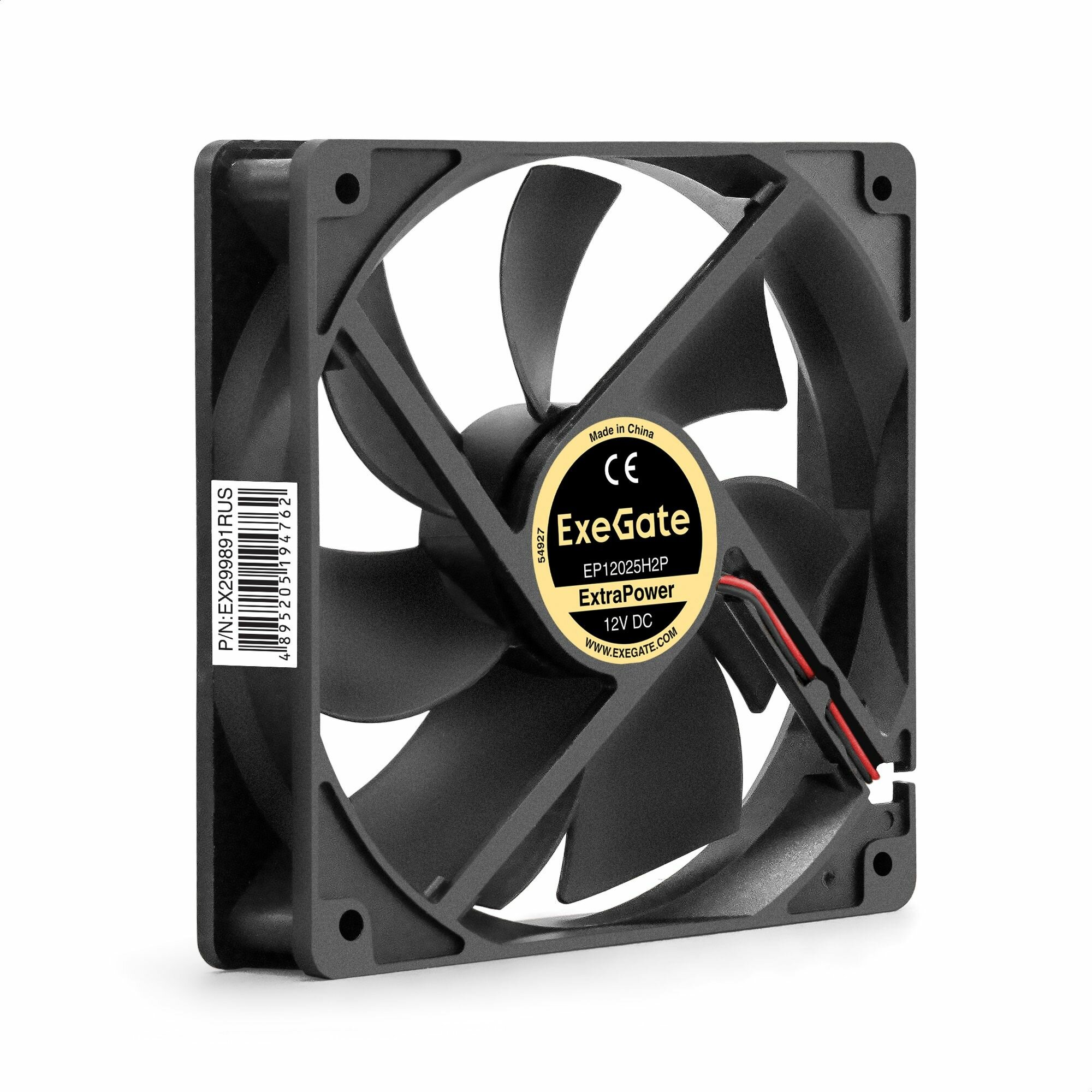 Вентилятор 12В DC ExeGate ExtraPower EP12025H2P (120x120x25 мм, Hydraulic bearing (гидродинамический), 2pin, 1800RPM, 28dBA) EX299891RUS