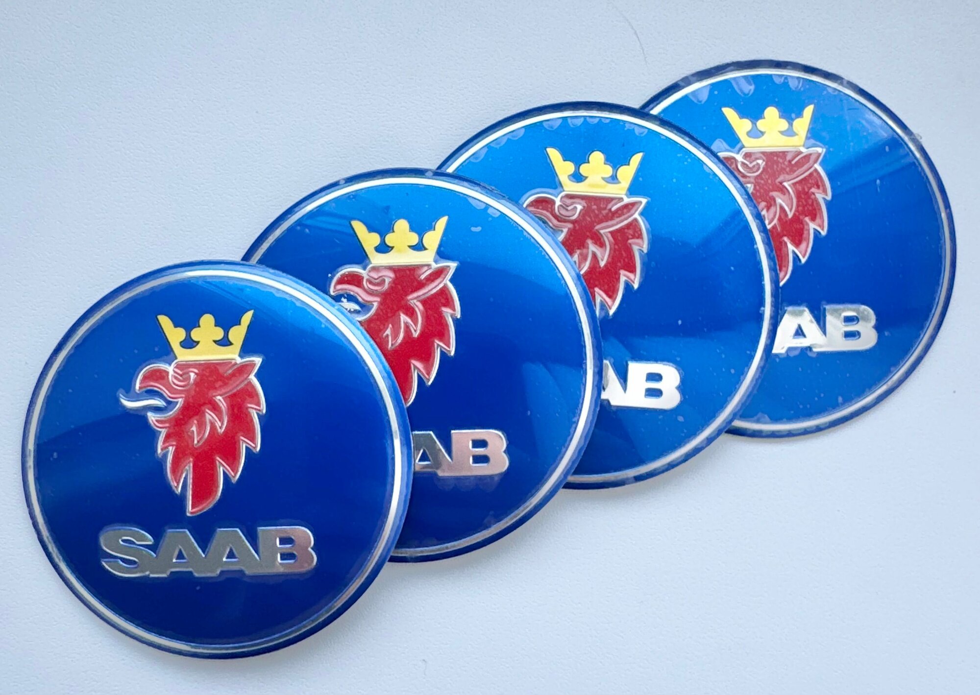 Наклейки сааб SAAB на колесные диски и колпаки D 65 mm, 4 шт